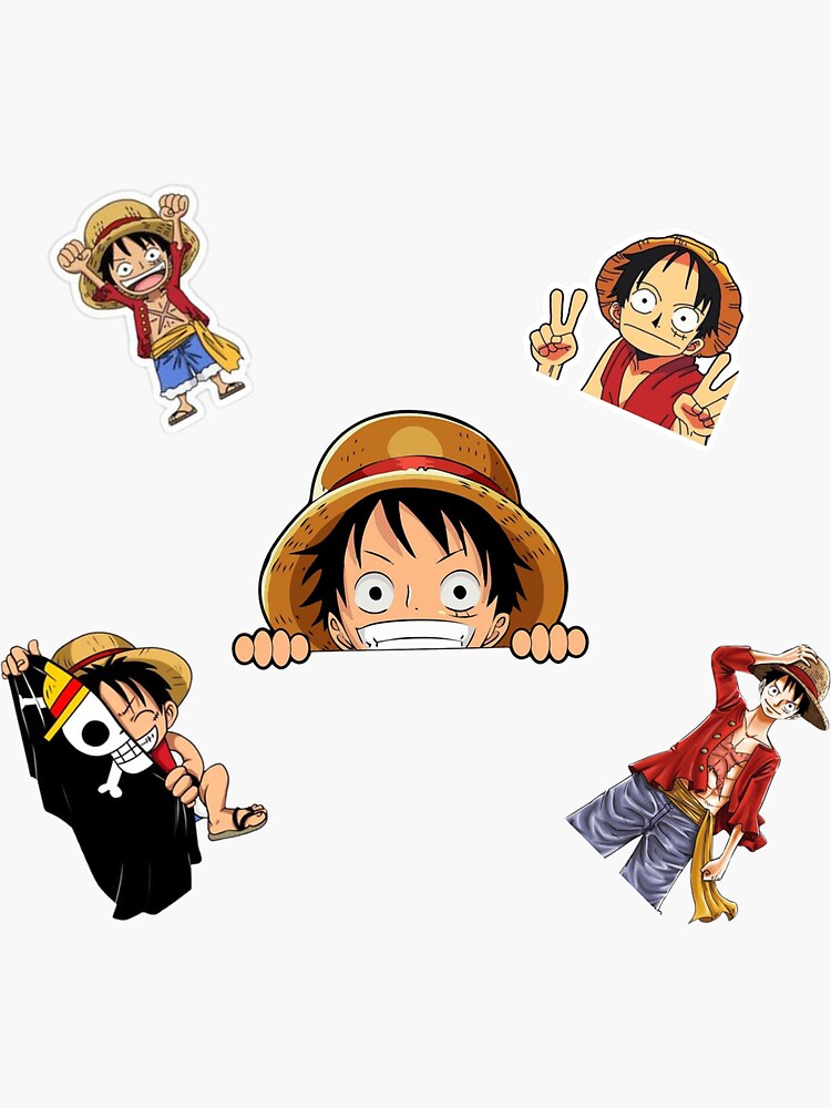 "one piece luffy t-shirt/ luffy stickers" Sticker for Sale by nyxium ...