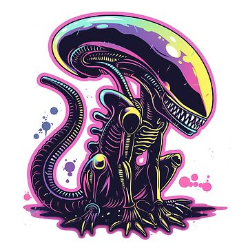 "Adorable Alien: Cute Xenomorph Sticker" Sticker for Sale by Nick C ...