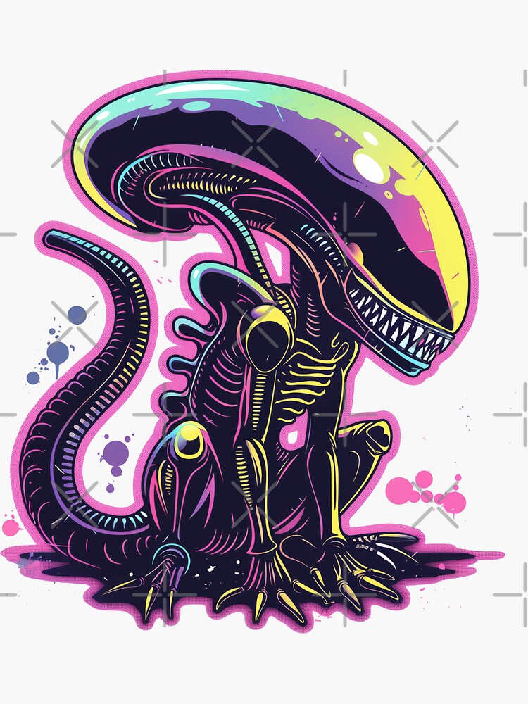 "Adorable Alien: Cute Xenomorph Sticker" Sticker for Sale by Nick C ...