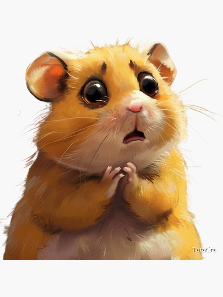 "Scared Hamster Meme" Sticker for Sale by TataGra | Redbubble