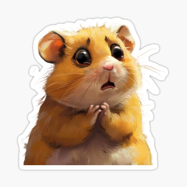 "Scared Hamster Meme" Sticker for Sale by TataGra | Redbubble