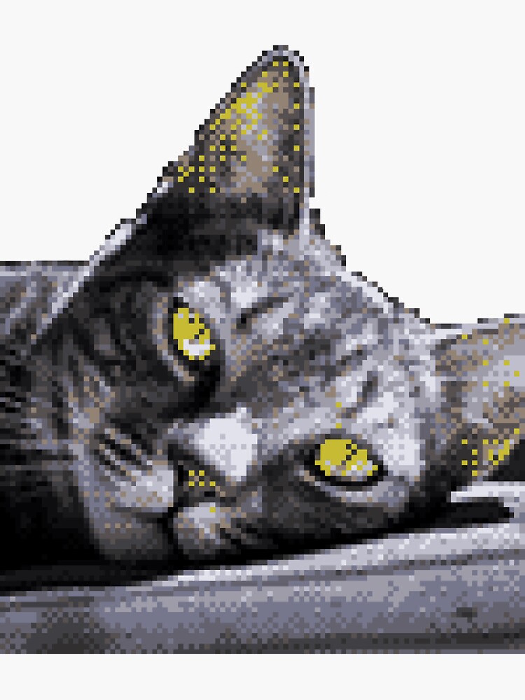 "TICKLE TEES I Never Freeze - The Warrior Pixel Cat" Sticker by ...