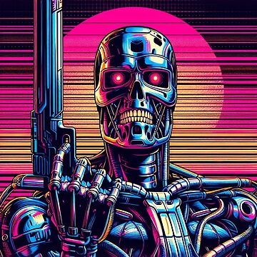 "Synthwave Terminator: Vector Graphic" Sticker for Sale by TDKCustoms ...