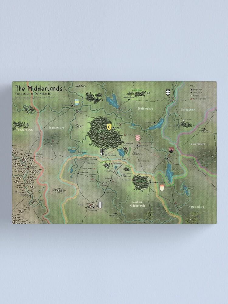 "The Midderlands Hex Map" Canvas Print for Sale by glynnseal | Redbubble