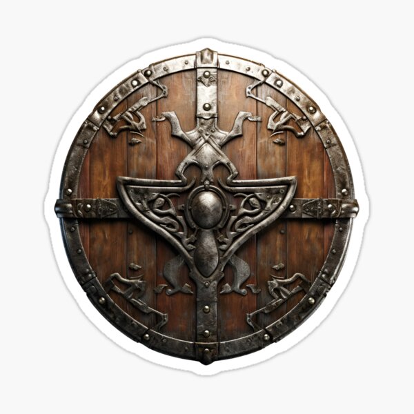 "Medieval Shield, Viking Shield, Logo, Sticker, Wall arts, Art Prints ...