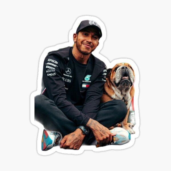 "Lewis Hamilton & Roscoe" Sticker for Sale by Ljb1997 | Redbubble
