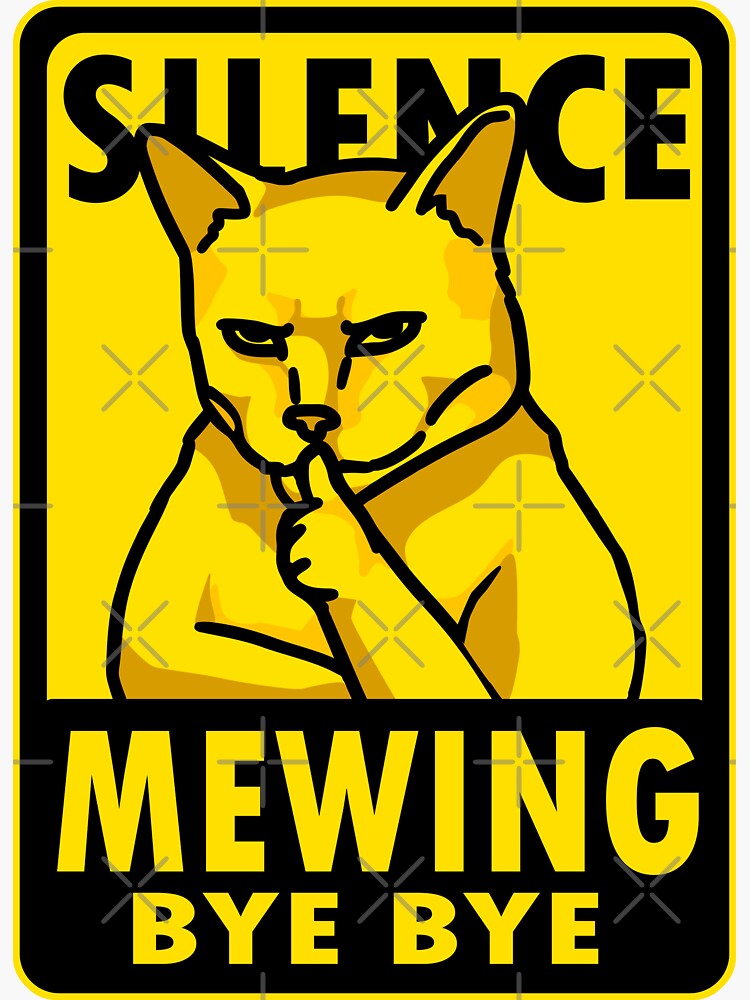 "MEWING CAT" Sticker by MemeMayo | Redbubble