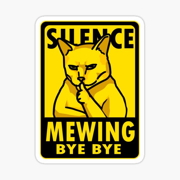 "MEWING CAT" Sticker by MemeMayo | Redbubble