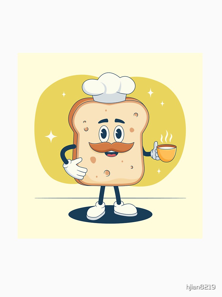 ""Toasty Delight: Hand-Drawn Toast Cartoon Illustration" Essential T ...