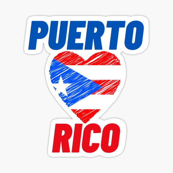 Pegatina for Sale con la obra «Bandera del corazón de Puerto Rico, Amo ...