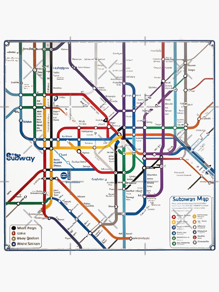 "Subway Map - Art Print" Sticker for Sale by MoniardoArts | Redbubble