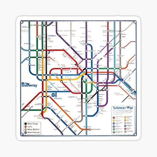 "Subway Map - Art Print" Sticker for Sale by MoniardoArts | Redbubble
