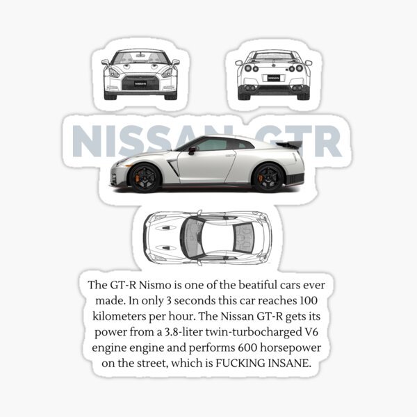 "Nissan GTR" Sticker by dan-sanchez | Redbubble