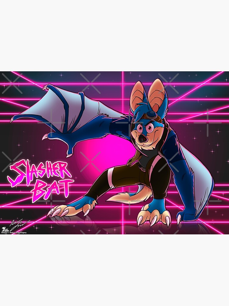 "Slasher Bat Retro Grid" Poster for Sale by KimJImagery | Redbubble