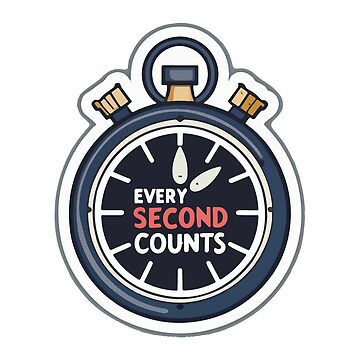 "Every Second Counts - Classic Stopwatch Design" Sticker for Sale by ...