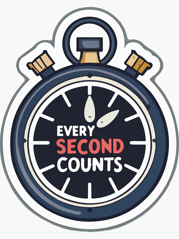 "Every Second Counts - Classic Stopwatch Design" Sticker for Sale by ...