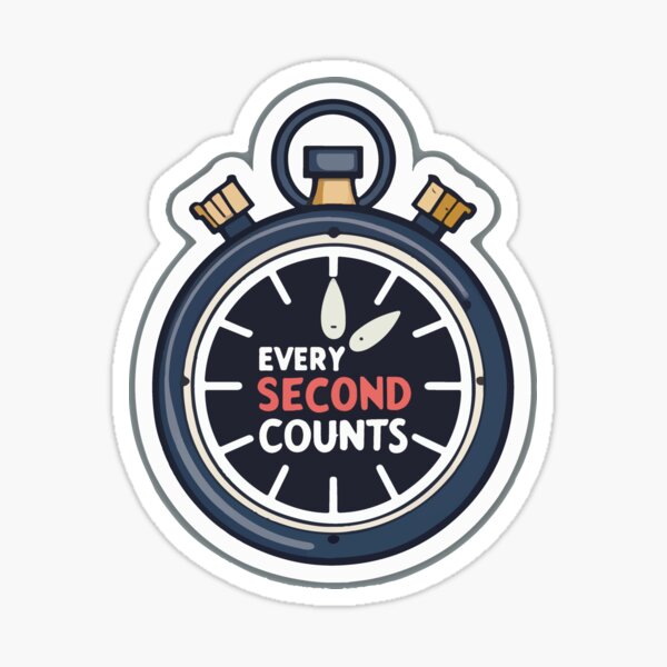 "Every Second Counts - Classic Stopwatch Design" Sticker for Sale by ...