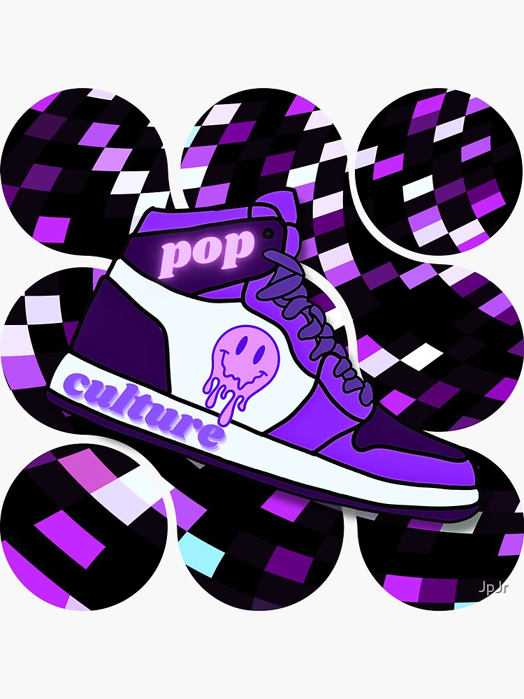 "Pop Culture Sneaker Tribute Design, Purple Bit" Sticker for Sale by ...