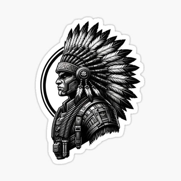 "Apocalyptic Survivors: Native American Warriors Design" Sticker by ...