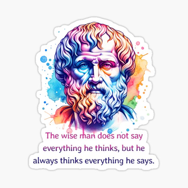 "Aristotle: Wisdom in Watercolor" Sticker by Ana C Falla | Redbubble