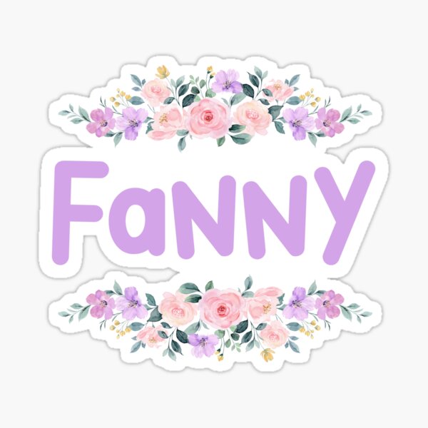 "Purple Flower Fanny Name Label (Black)" Sticker for Sale by ...