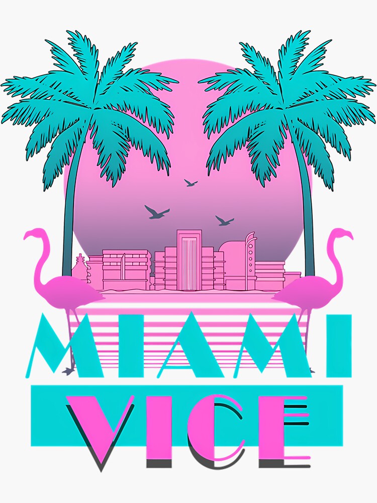 "Miami Vice - Retro 80S Design" Sticker for Sale by BryanGriffi | Redbubble