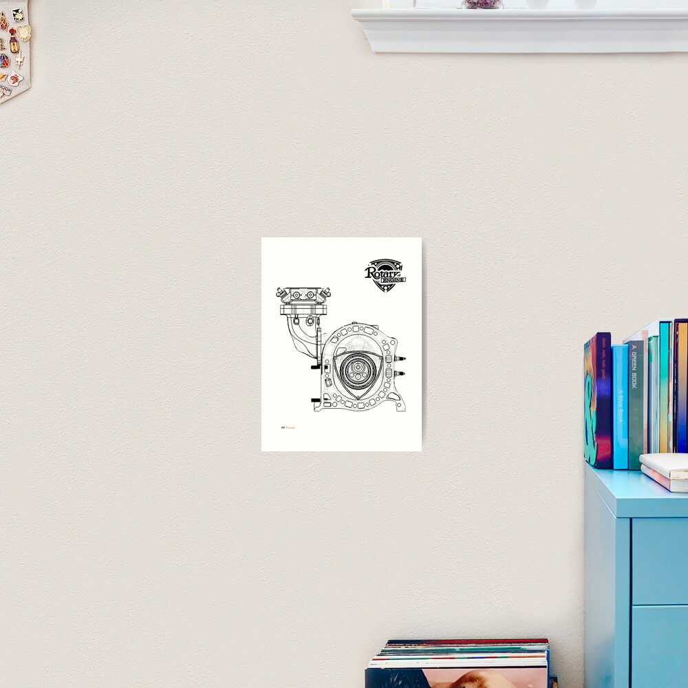 "Mazda Rotary Engine Blueprint for Power 13B" Art Print for Sale by ...