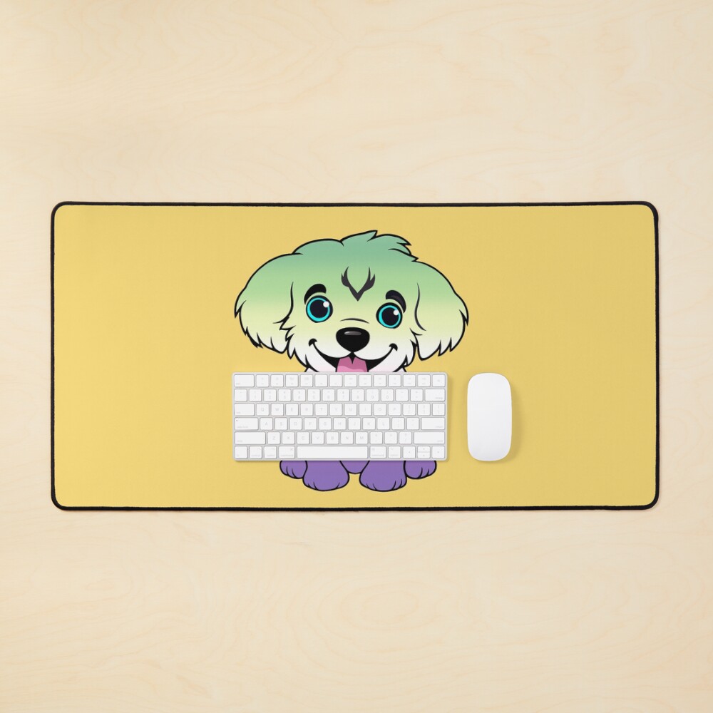 "Cute Genderfae Pride Flag Puppy, Subtle Genderdoe Kawaii Dog Design ...