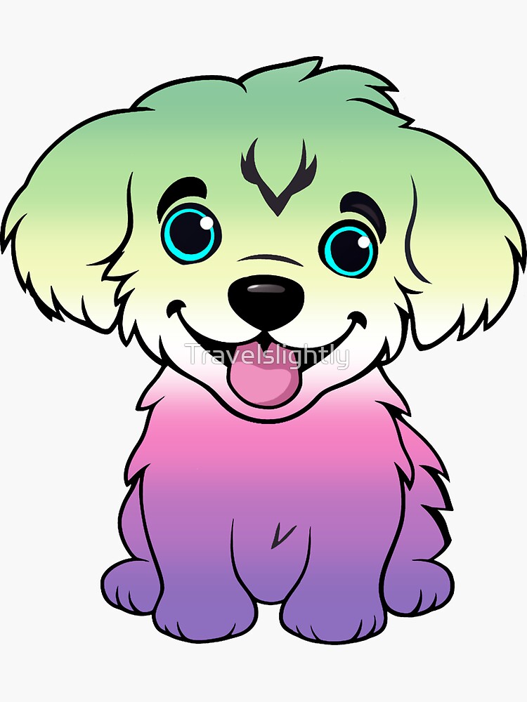 "Cute Genderfae Pride Flag Puppy, Subtle Genderdoe Kawaii Dog Design ...