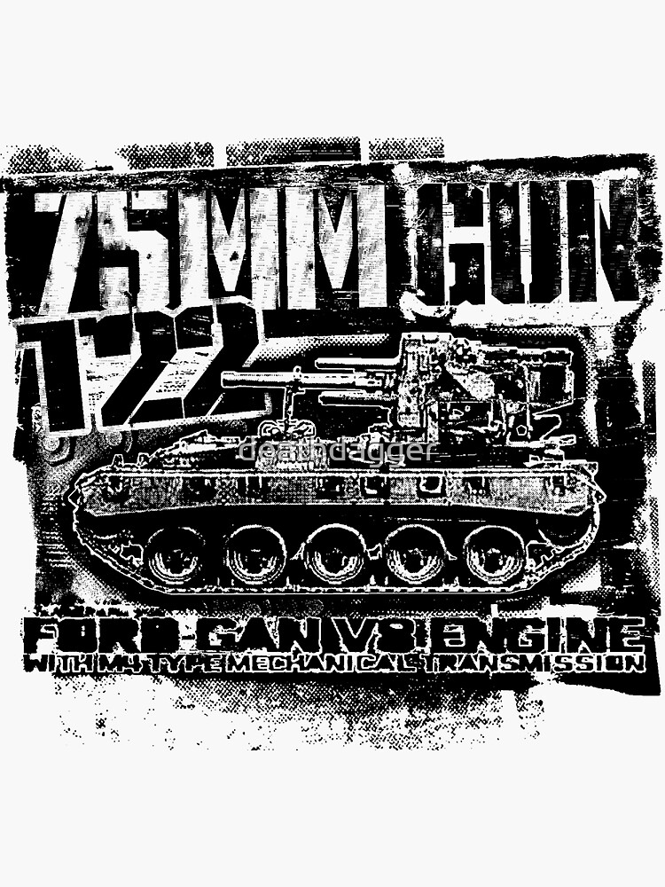 "75mm gun T22" Sticker for Sale by deathdagger | Redbubble