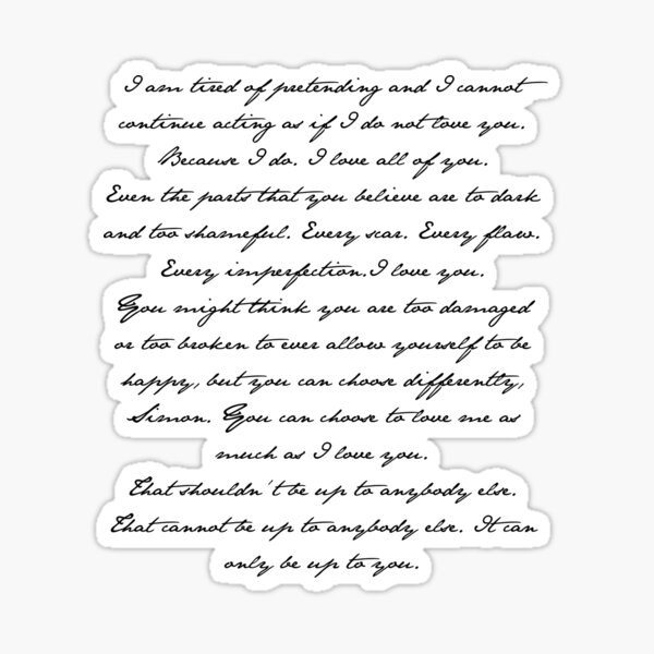 "Daphne and Simon, I love you speech, bridgerton" Sticker for Sale by ...