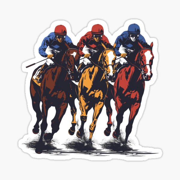 "Horse Racing" Sticker for Sale by WebBoutique | Redbubble