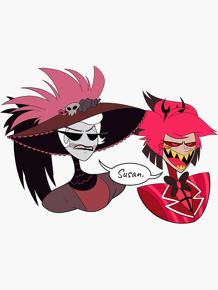 "Alastor and Rosie "Susan." Hazbin Hotel" Sticker by Rollito | Redbubble