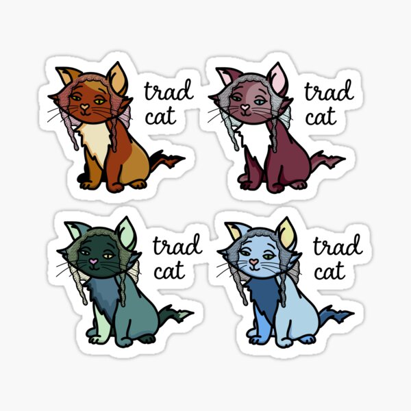 "Trad Cats four set" Sticker for Sale by AmanitaCrafts | Redbubble