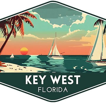 "Key West Florida Travel Art" Sticker for Sale by electricninja | Redbubble
