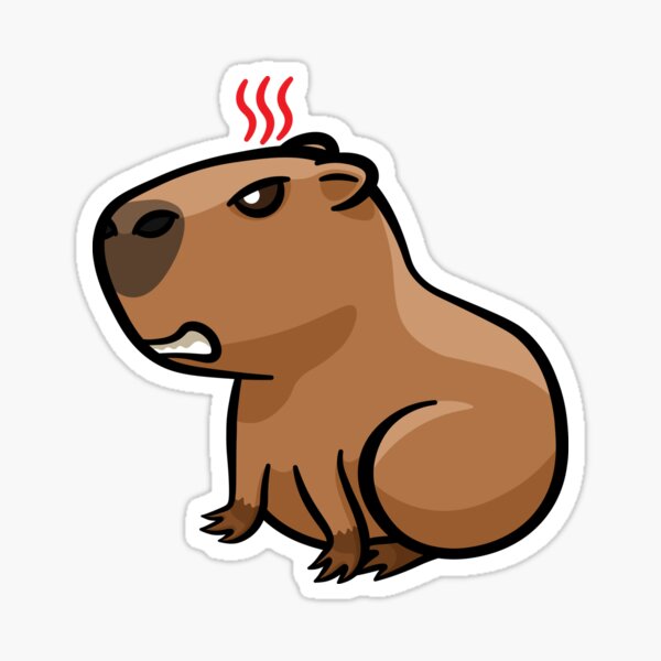"Angry Capybara" Sticker by PoluxDesign | Redbubble
