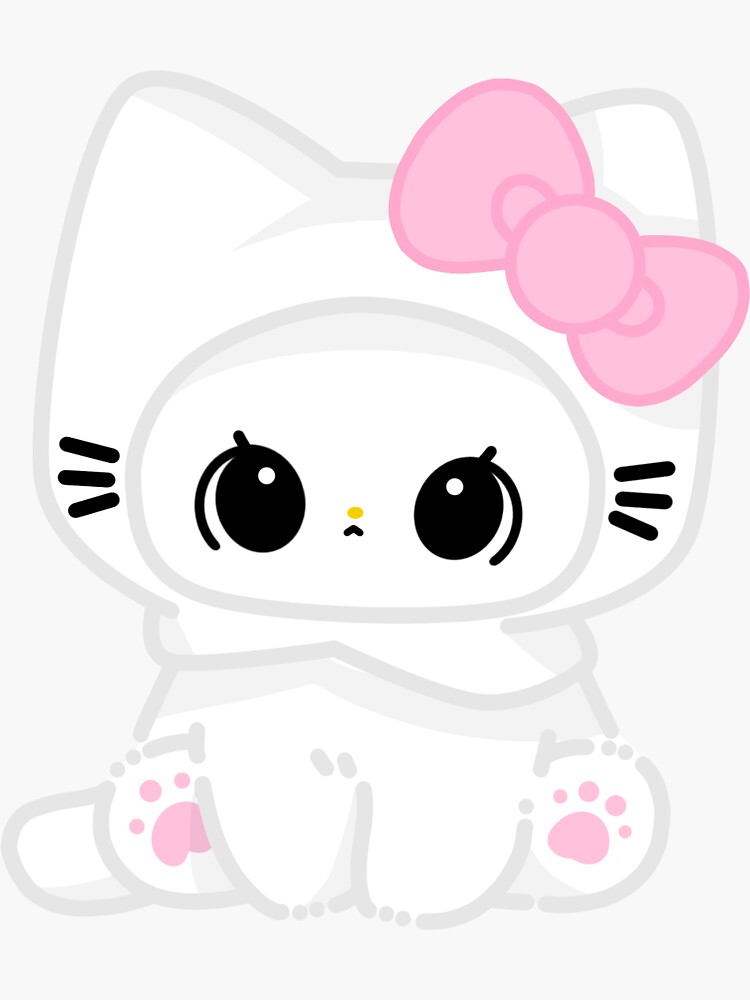 "Hello kitty cat" Sticker for Sale by Fairiegarden | Redbubble