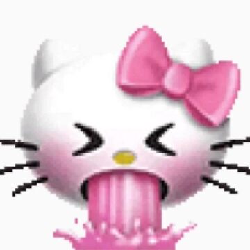 "Hello kitty vomiting pixel art" Sticker for Sale by braiins | Redbubble