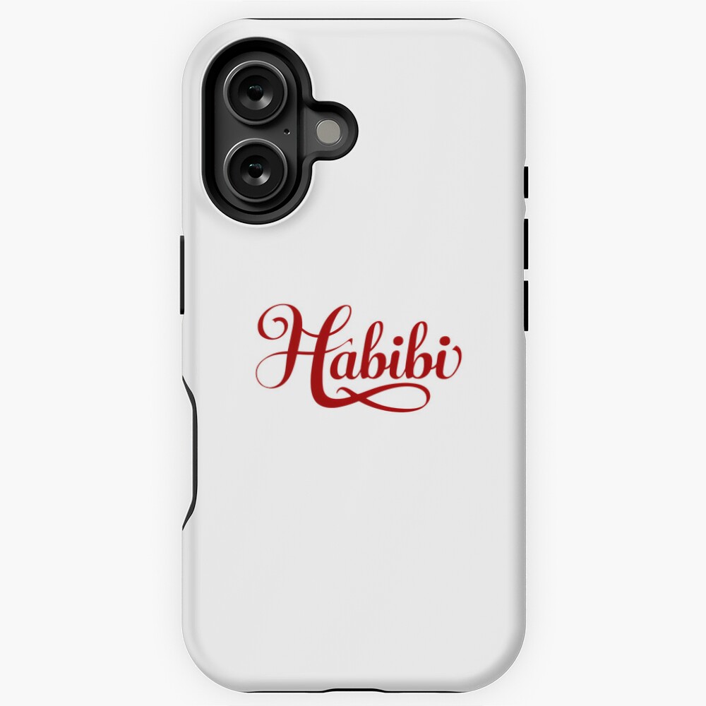 ""Habibi" Red Cursive Typography Serifs" Sticker for Sale by ...