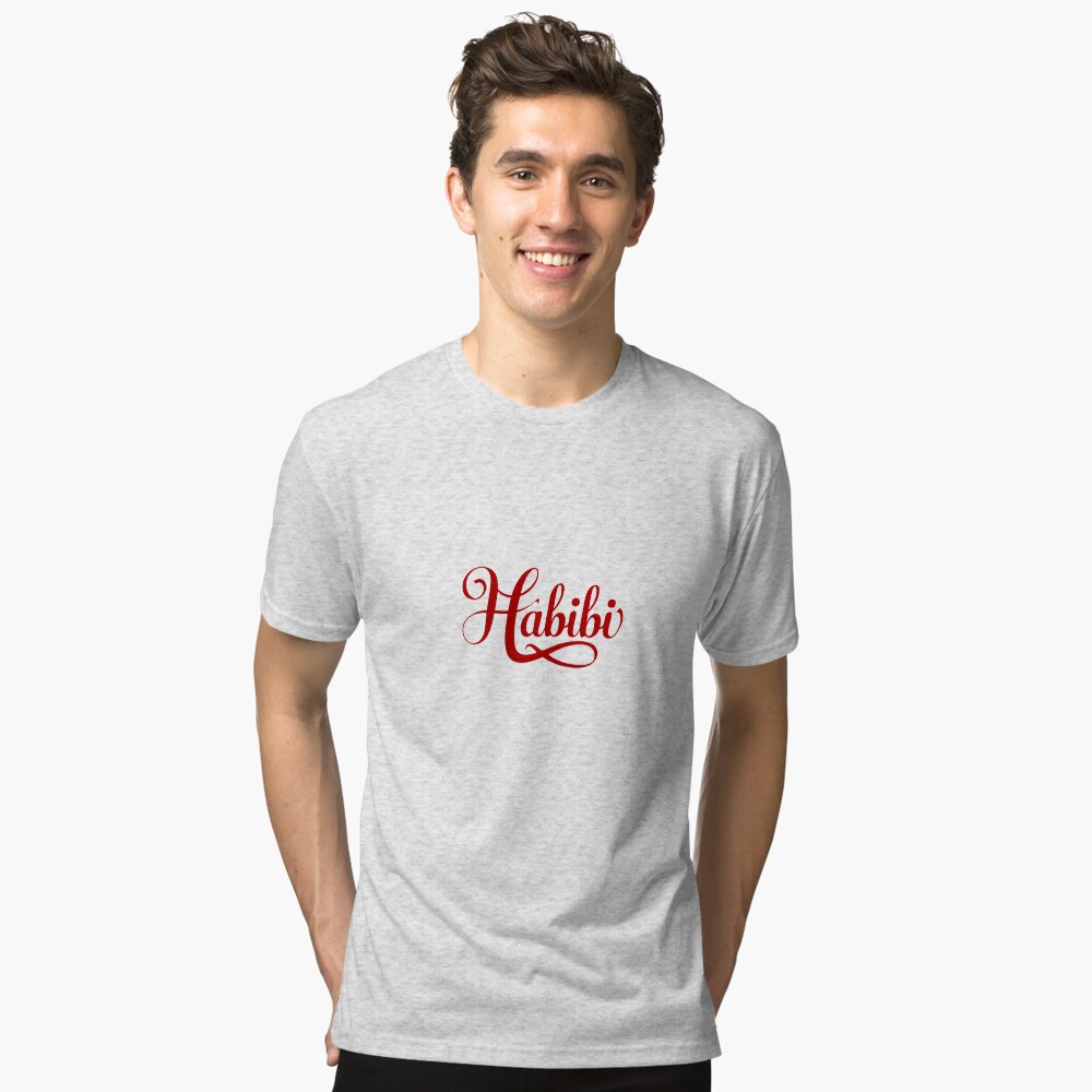 ""Habibi" Red Cursive Typography Serifs" Sticker for Sale by ...