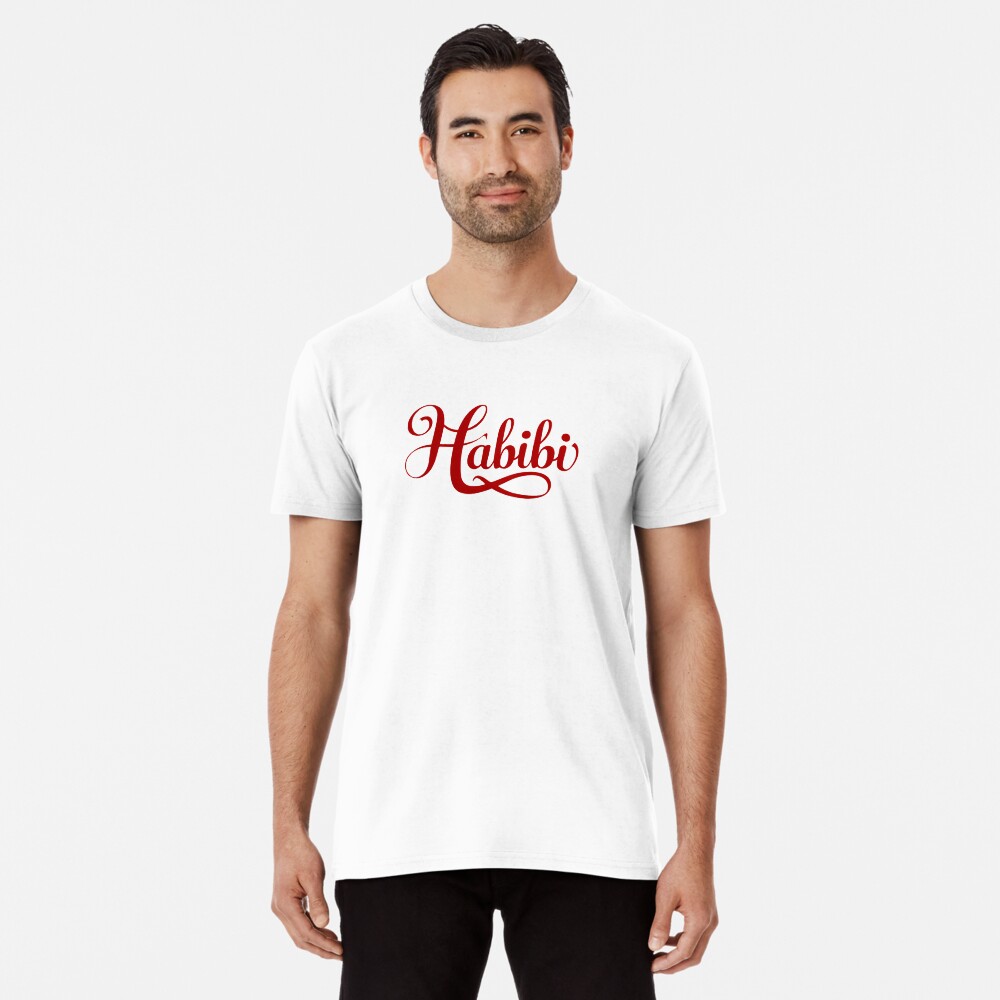 ""Habibi" Red Cursive Typography Serifs" Sticker for Sale by ...
