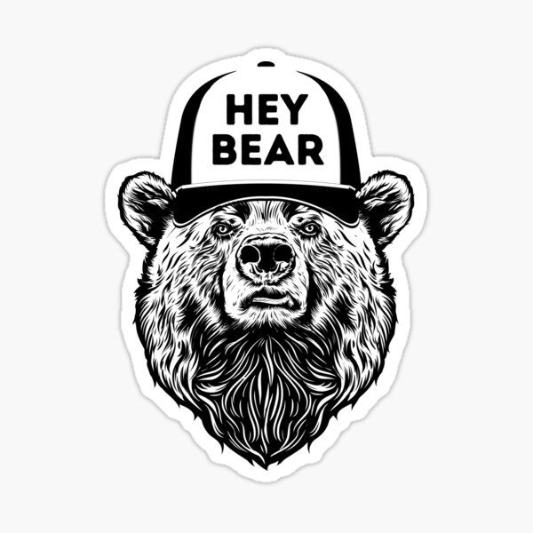 "Hey Bear" Sticker for Sale by americancheez | Redbubble