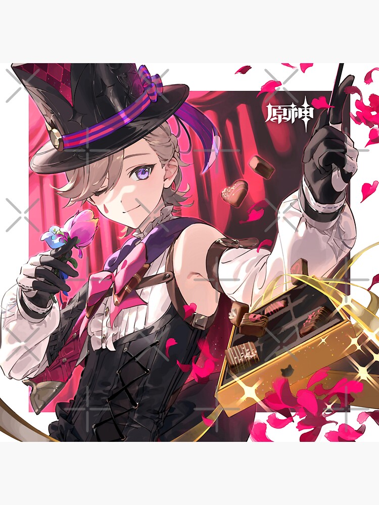 "Genshin Impact - Lyney Official Birthday Artwork 2024" Sticker for ...