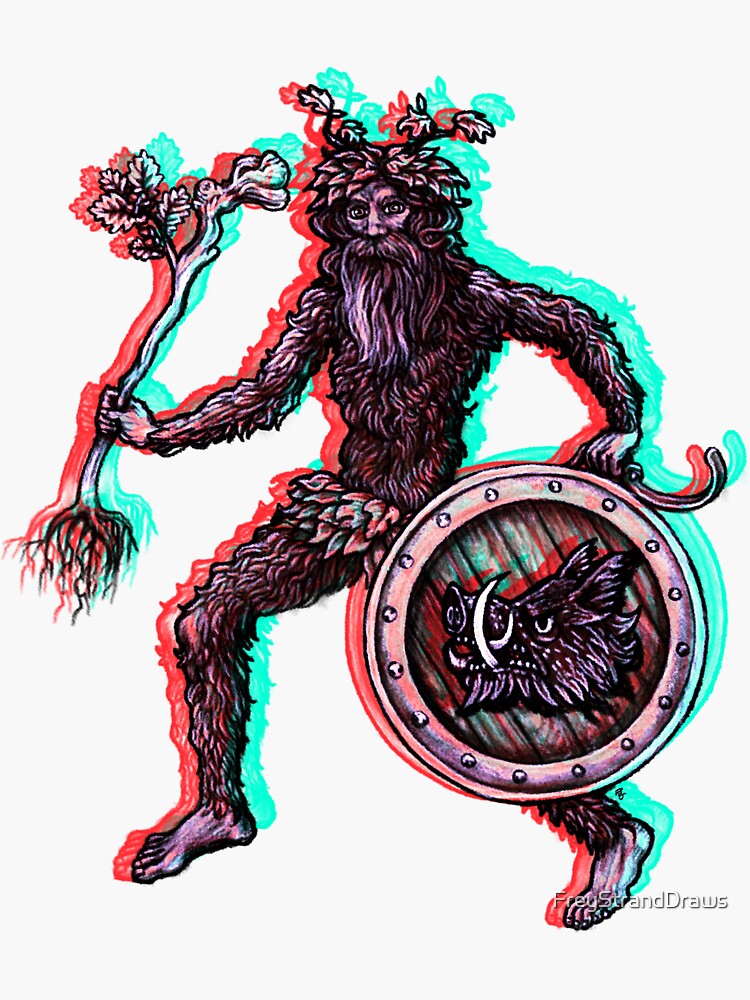 "Heraldry: The Wild Man (old 3D)" Sticker for Sale by FreyStrandDraws ...