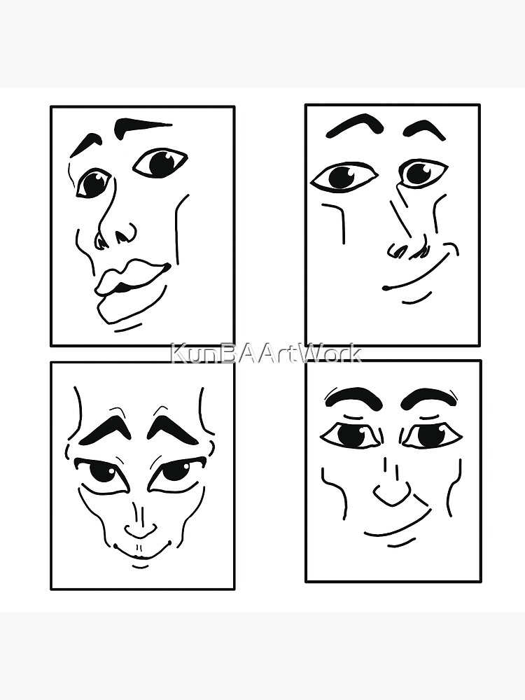 "roblox man face meme" Poster for Sale by KunBAArtWork | Redbubble