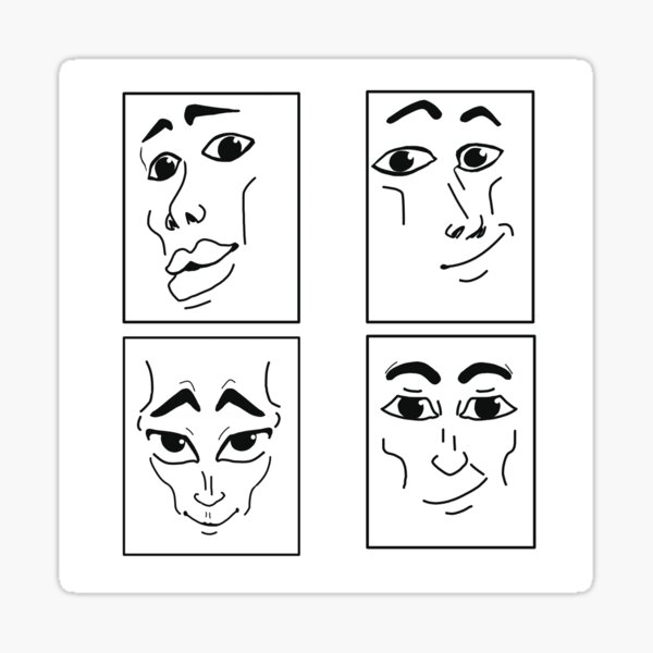 "roblox man face meme" Sticker for Sale by KunBAArtWork | Redbubble