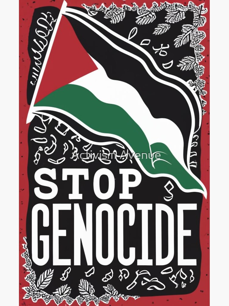 "STOP GENOCIDE - Palestine Flag v4" Sticker for Sale by Activism Avenue ...