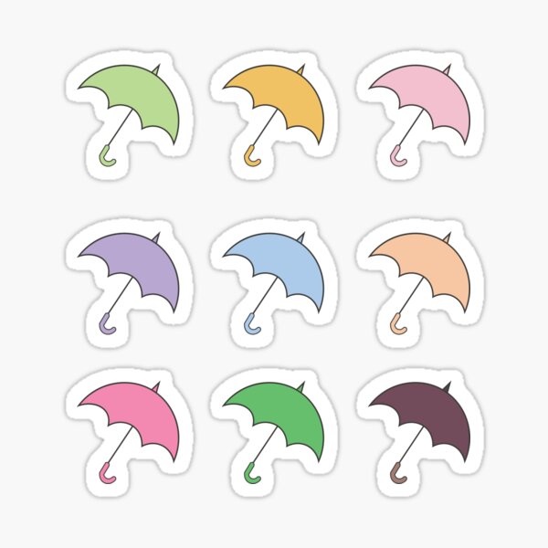 "9 cute Doodle umbrella pack" Sticker for Sale by CuteArtPack | Redbubble