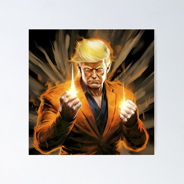 "Trump: The Saiyan Warrior" Poster by AmericaFirst10 | Redbubble
