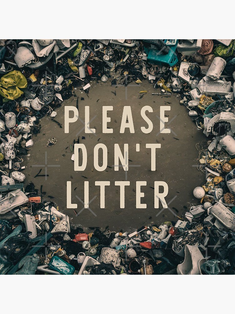 "PLEASE DON'T LITTER - SIGN EARTH DAY RECYCLE " Sticker for Sale by ...